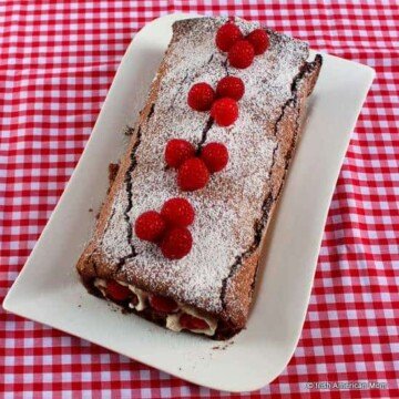 Raspberry And Cream Chocolate Roulade
