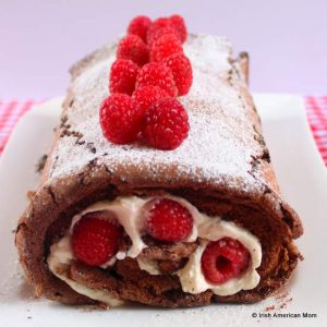 Raspberry And Cream Chocolate Roulade