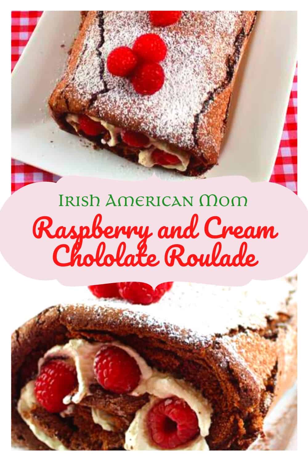 Raspberry And Cream Chocolate Roulade