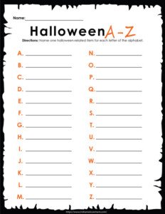 Halloween Activity Sheets For At Home Fun