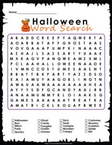 Halloween Activity Sheets For At Home Fun