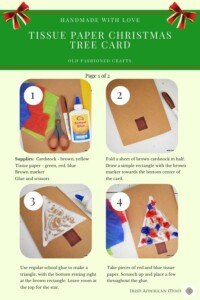 Tissue Paper Christmas Tree Card Craft