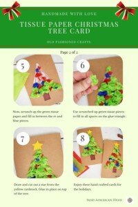 Tissue Paper Christmas Tree Card Craft
