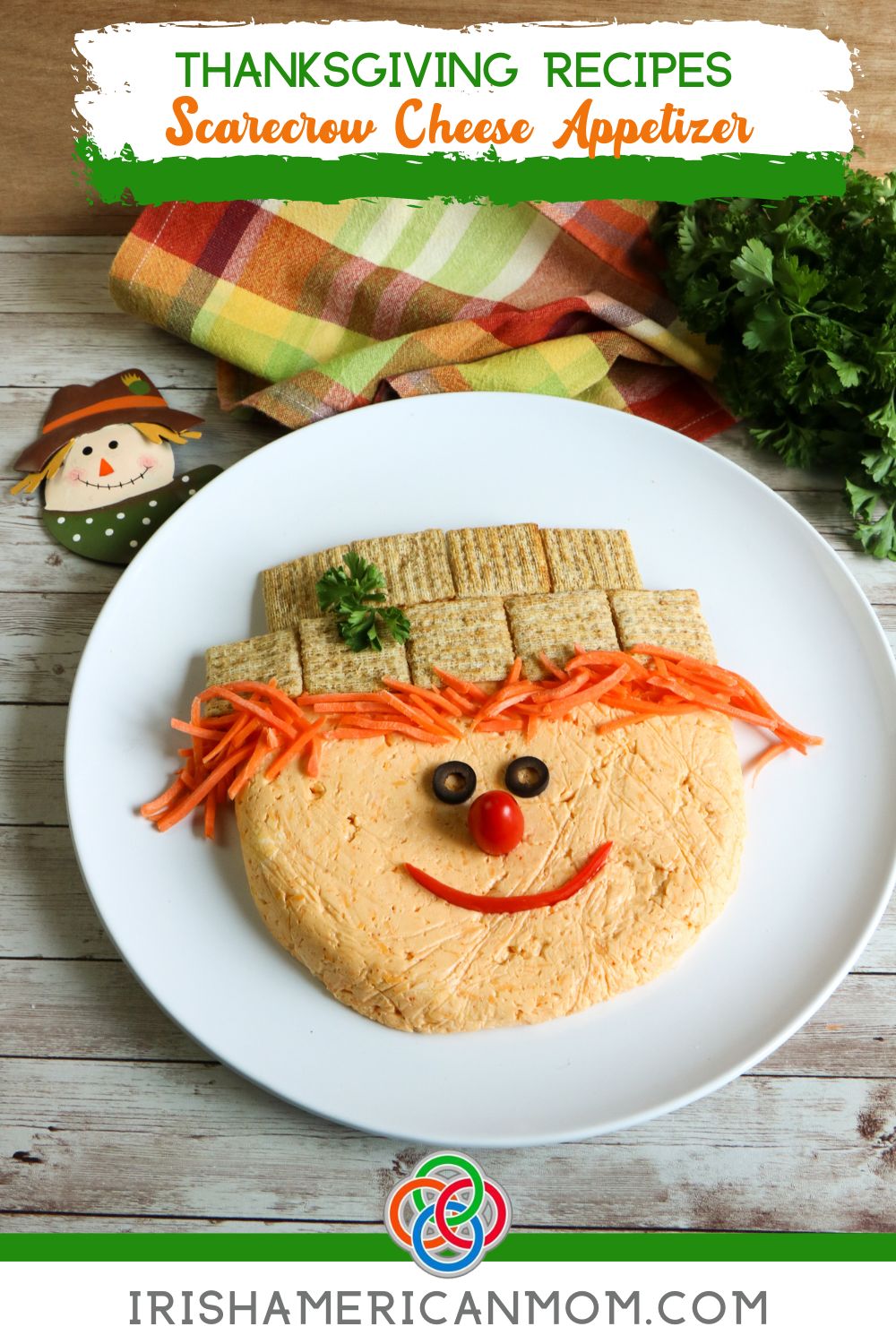 Scarecrow Cheese Appetizer For Fall