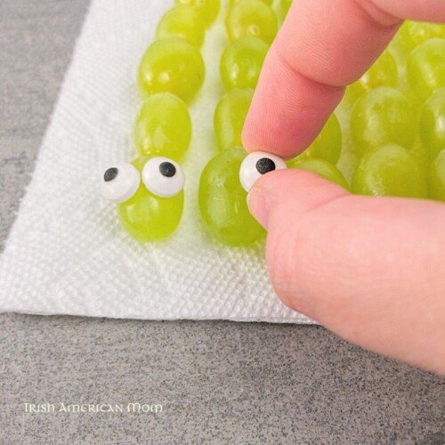 Green Grape Snake Snacks For Celebrating Saint Patrick's Day