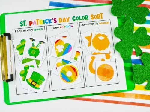 Free Printable Color Sort Game For Saint Patrick's Day