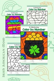 Irish Themed Color By Number Pages