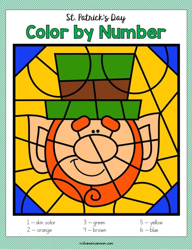 Irish Themed Color By Number Pages