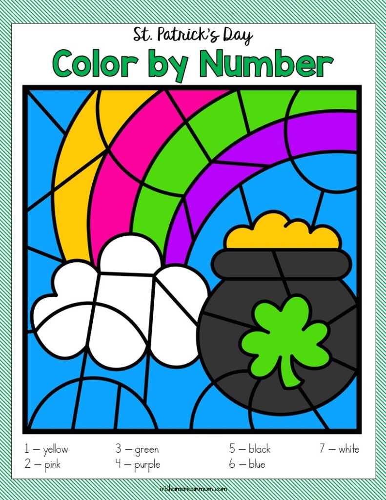 Irish Themed Color By Number Pages
