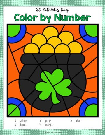 Irish Themed Color By Number Pages