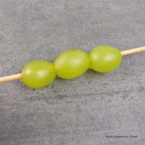 Green Grape Snake Snacks For Celebrating Saint Patrick's Day