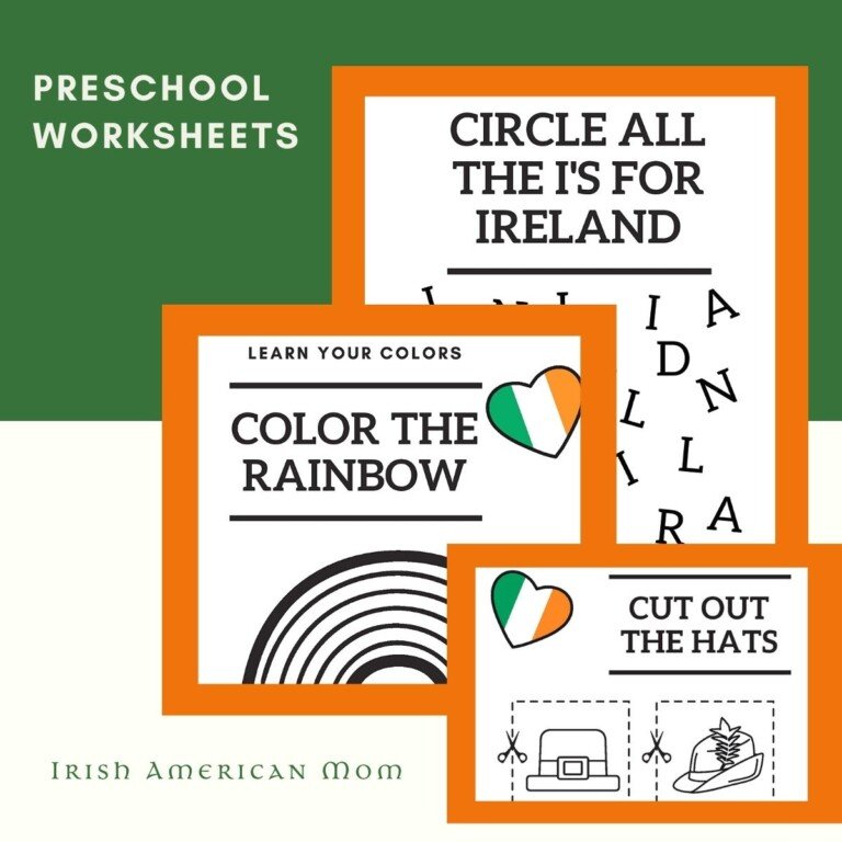 Irish Hearts Learning Sheets For Preschoolers