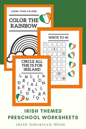 Irish Hearts Learning Sheets For Preschoolers