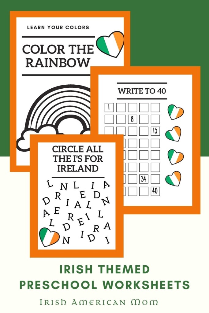 Irish Hearts Learning Sheets For Preschoolers