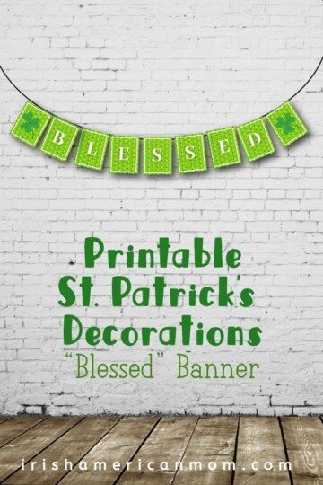 Printable Saint Patrick's Day Banner Decoration