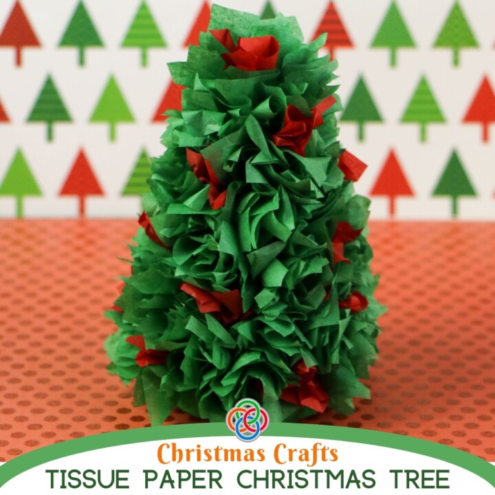 Tissue Paper Christmas Tree Cone Craft | Irish American Mom