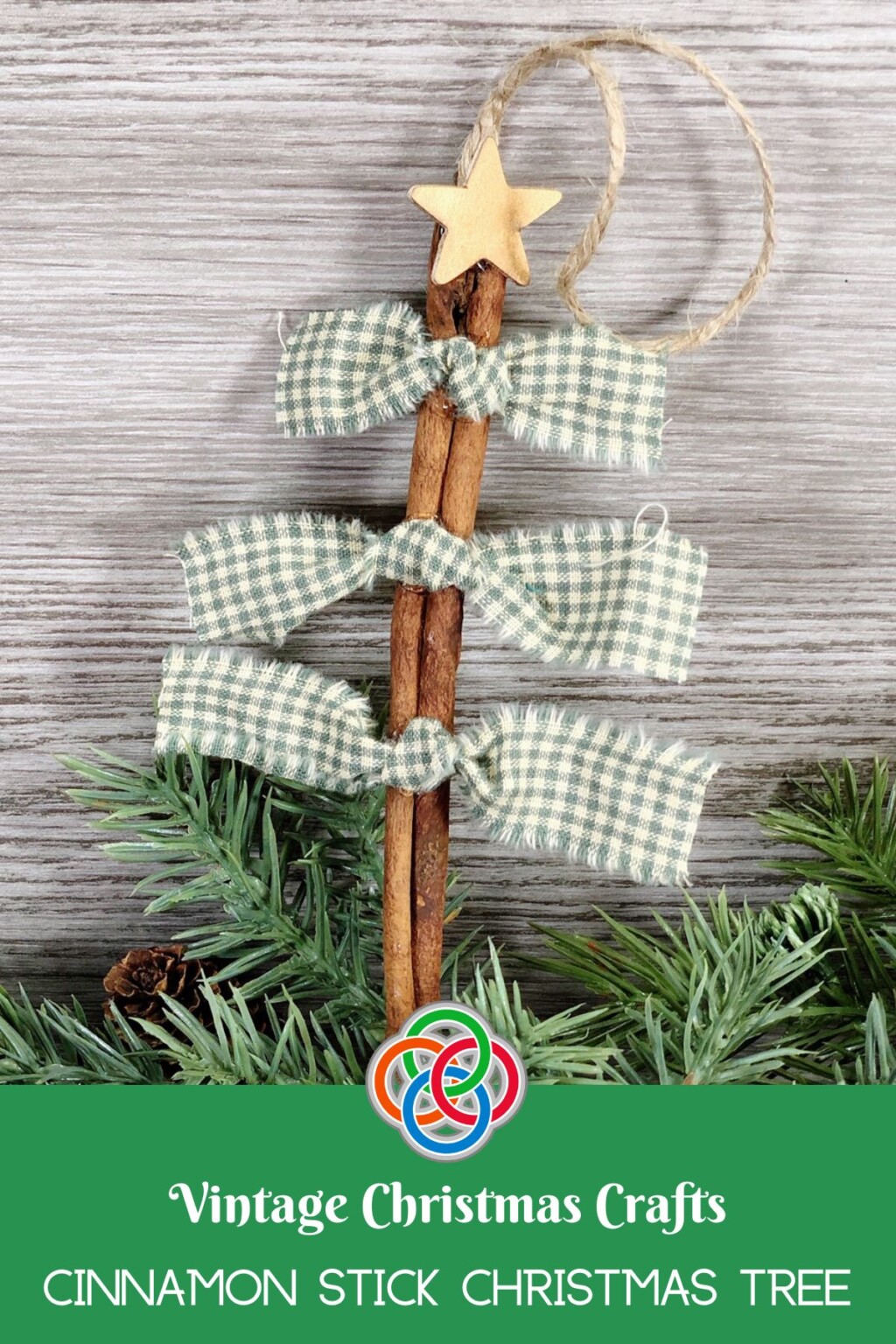 Homemade Knotted Bow Cinnamon Stick Christmas Tree
