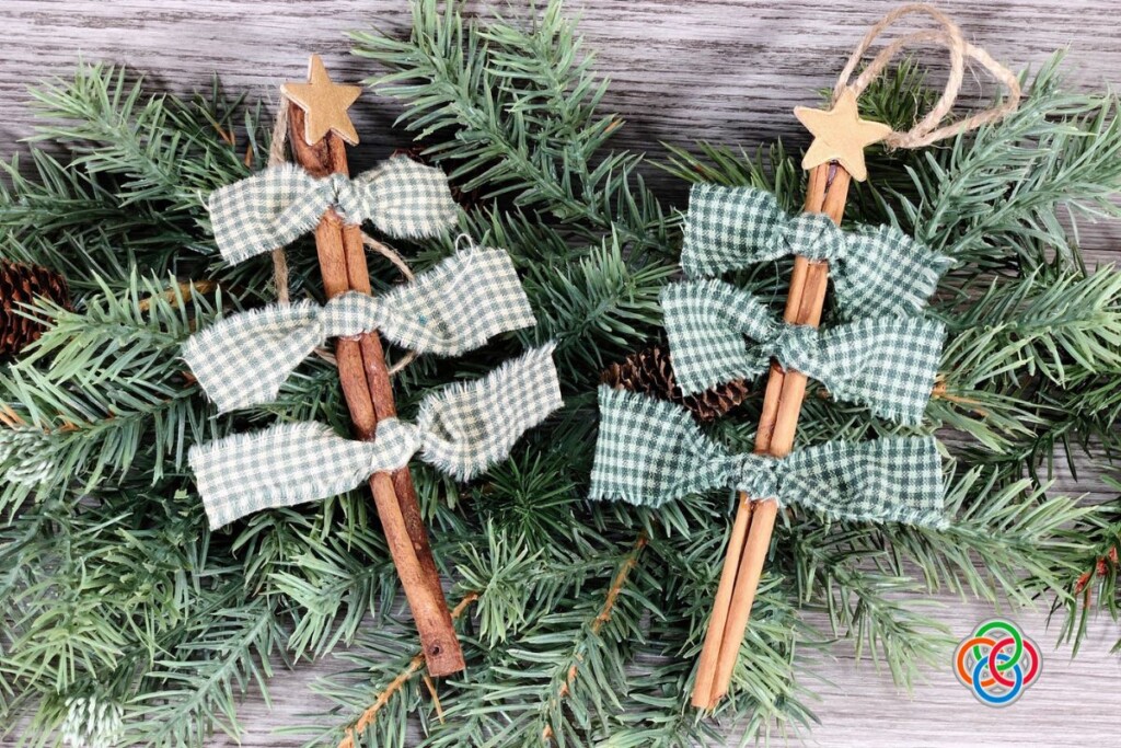 Homemade Knotted Bow Cinnamon Stick Christmas Tree