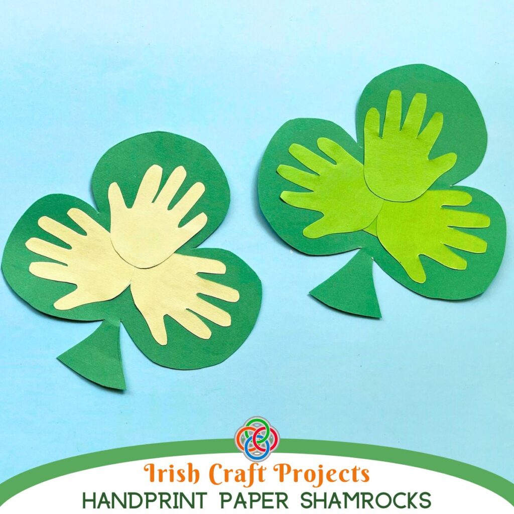 Handprint Paper Shamrocks For Saint Patrick's Day Fun