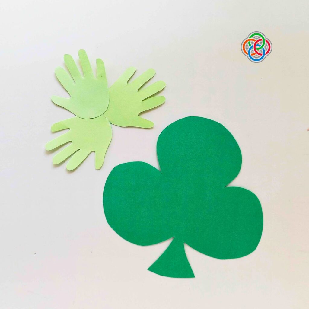 Handprint Paper Shamrocks For Saint Patrick's Day Fun