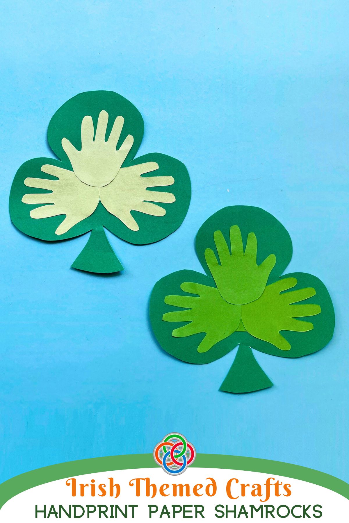 Handprint Paper Shamrocks For Saint Patrick's Day Fun