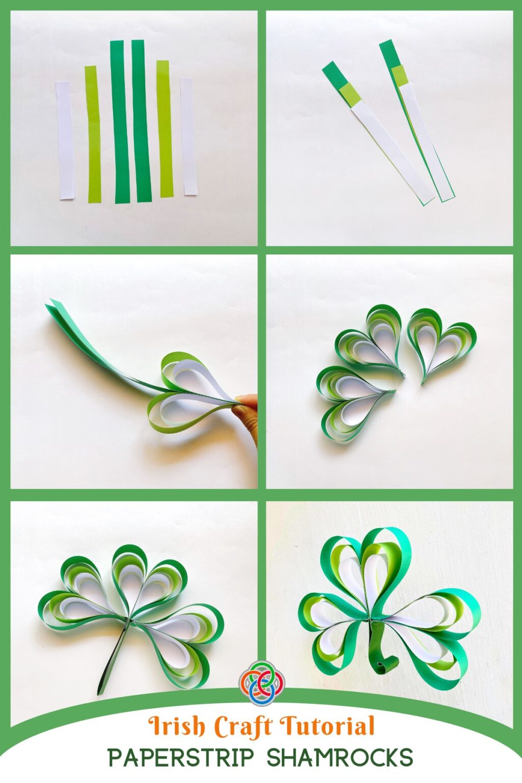 Paper Strip Shamrock Mobile Craft with Printable Tutorial