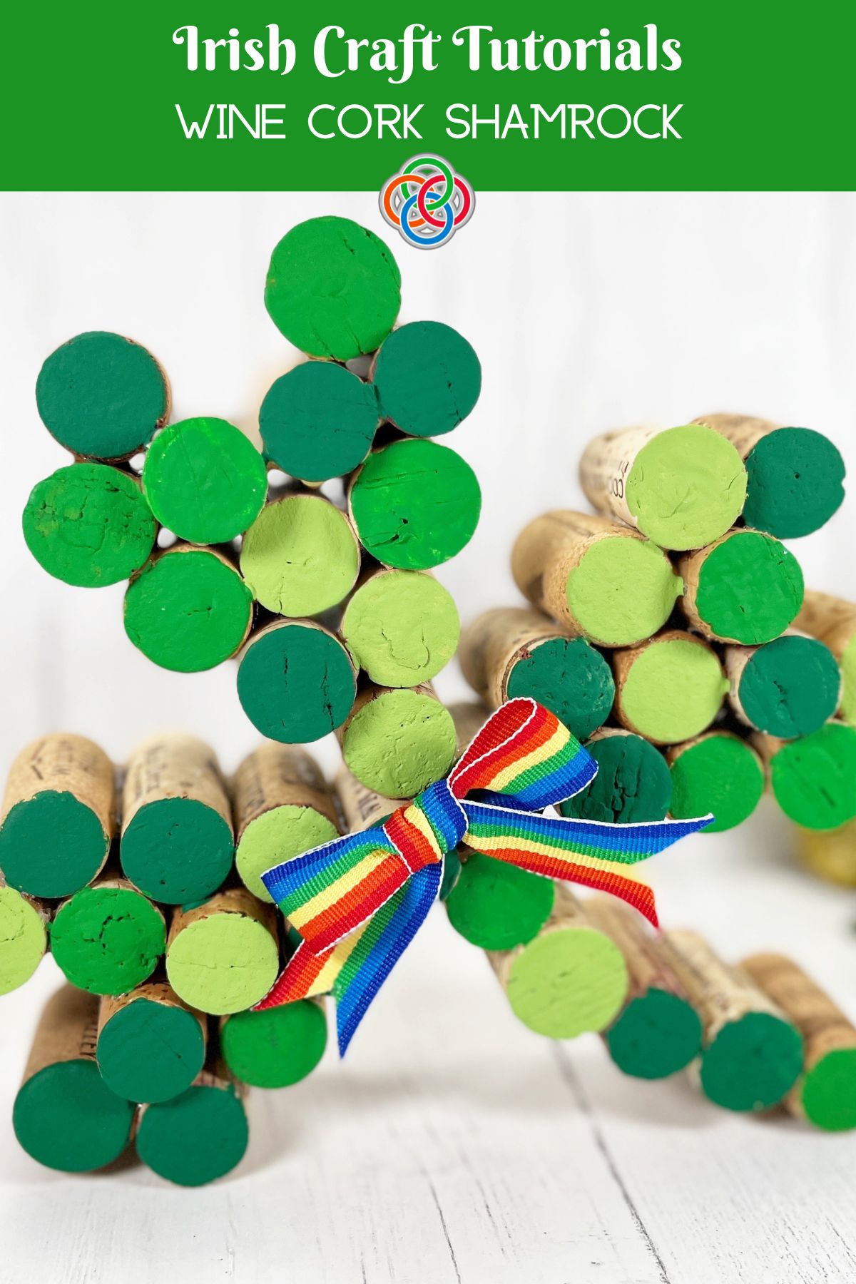 Wine Cork Shamrock Craft for Saint Patrick's Day