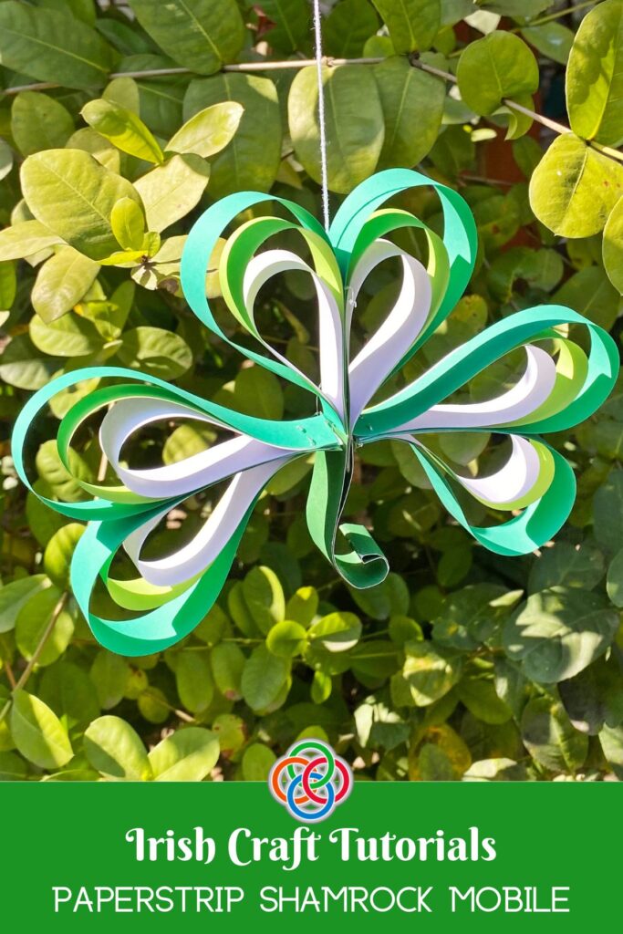 Paper Strip Shamrock Mobile Craft with Printable Tutorial