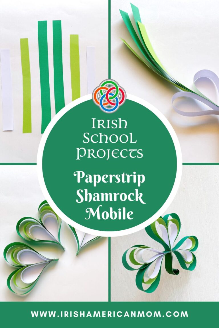 Paper Strip Shamrock Mobile Craft with Printable Tutorial
