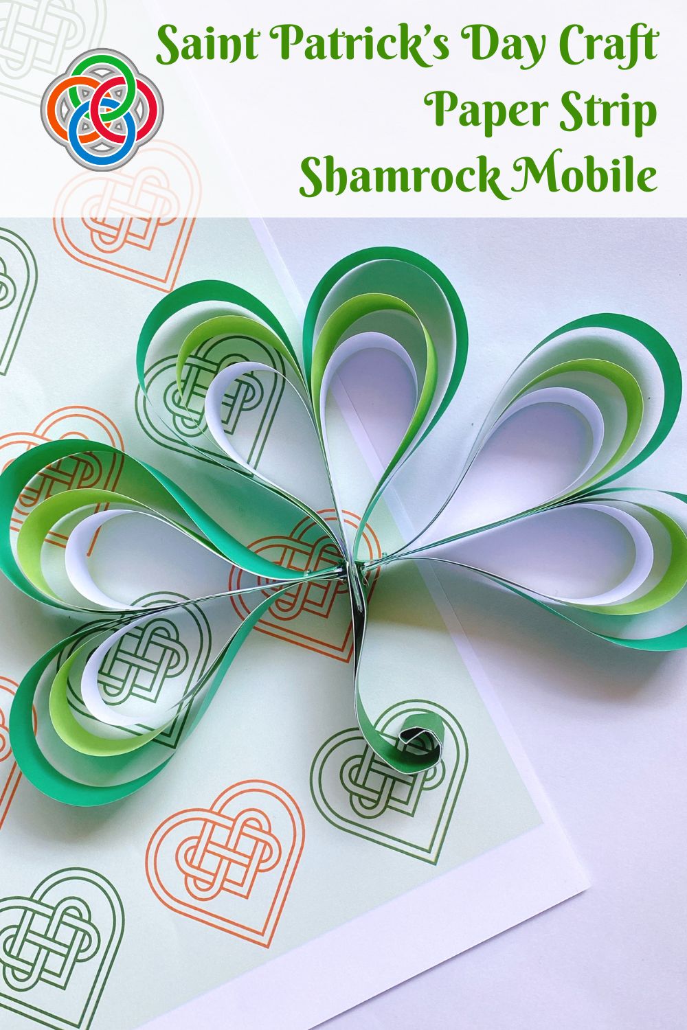 Paper Strip Shamrock Mobile Craft with Printable Tutorial