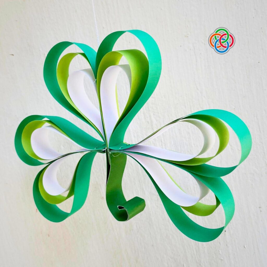 Paper Strip Shamrock Mobile Craft with Printable Tutorial