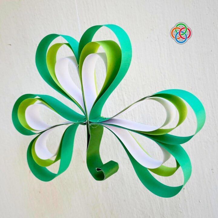 Paper Strip Shamrock Mobile Craft with Printable Tutorial