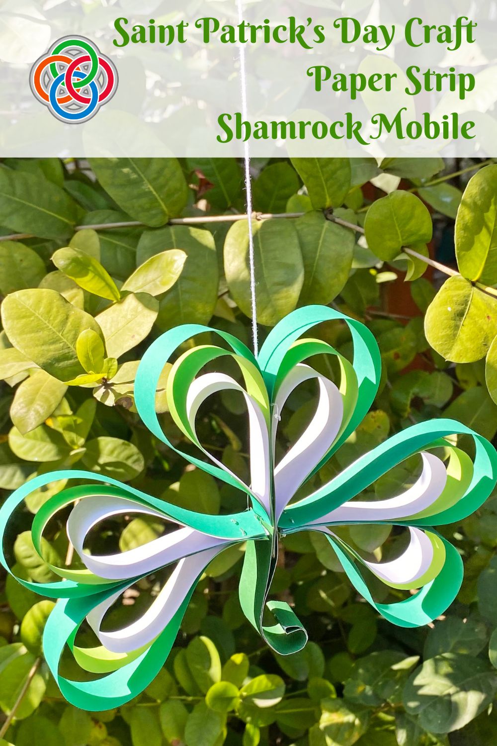 Paper Strip Shamrock Mobile Craft with Printable Tutorial