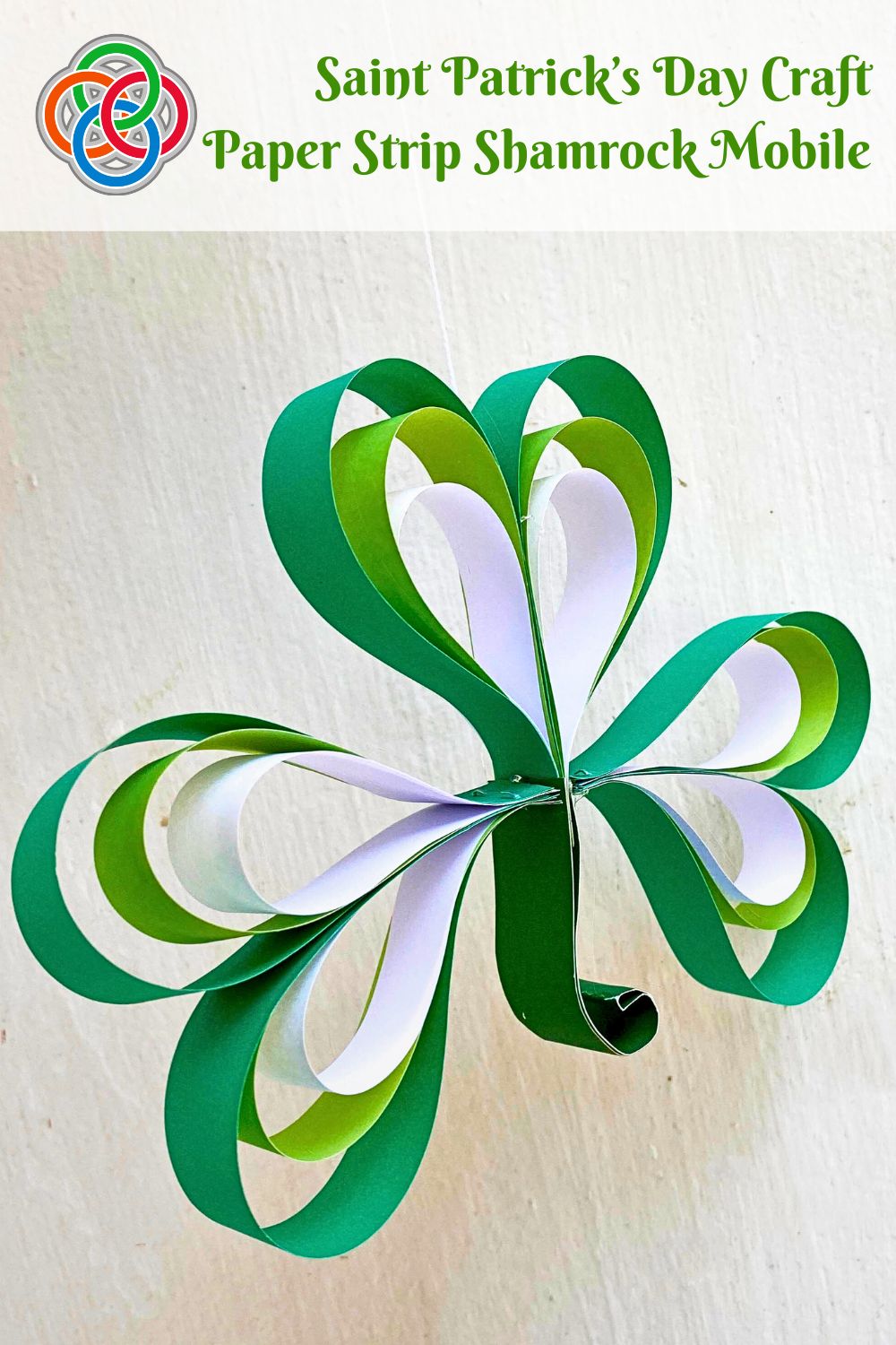 Paper Strip Shamrock Mobile Craft with Printable Tutorial