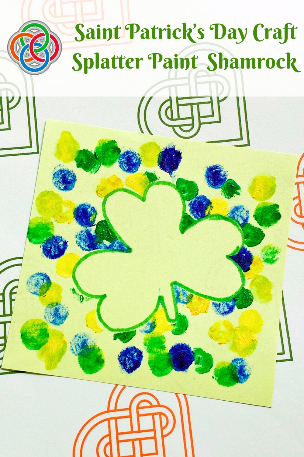 Shamrock Splatter Painting Activity for Saint Patrick's Day